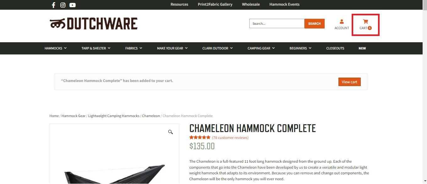 DUTCHWARE CHAMELEON（ダッチウェア カメレオン）ハンモックの買い方